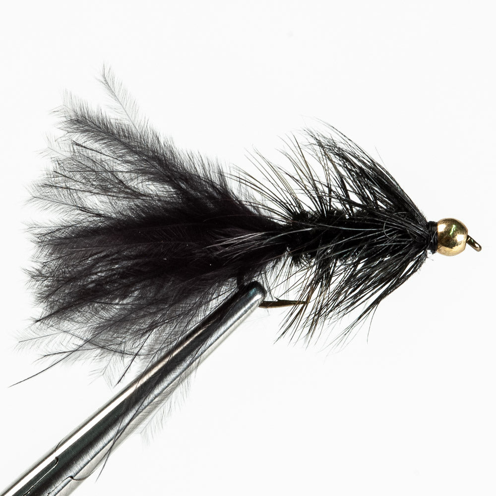 Beanie Boo Bugsy Woolly Bugger Fly Fishing Flies – 12-Pack, Black With ...